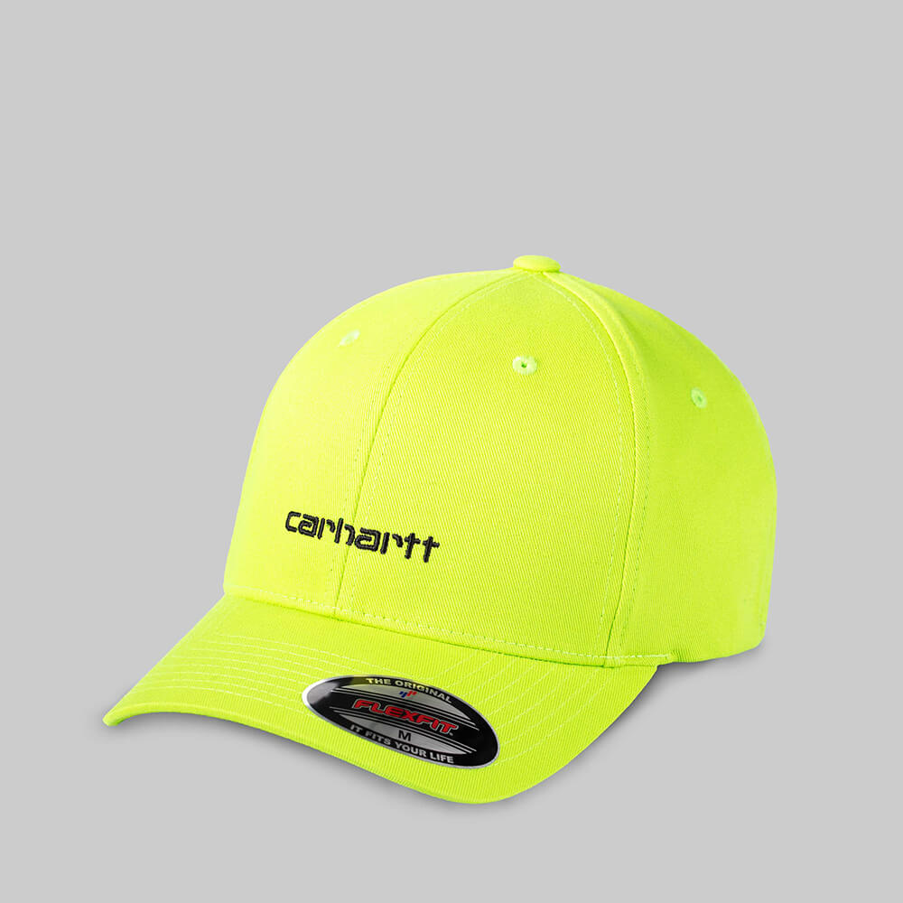 Kappe - Carhartt WIP Script Cap: Lime / Black