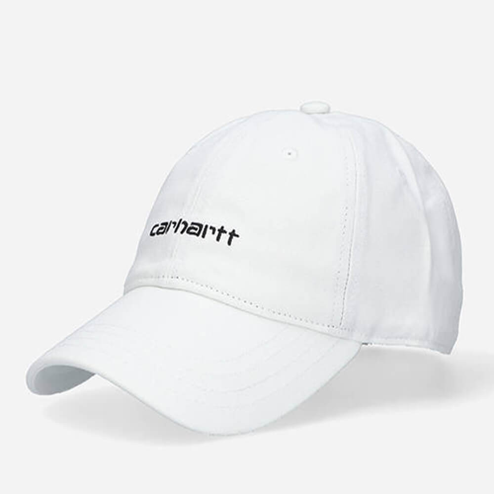 Kappe - Carhartt WIP Canvas Script Cap: White